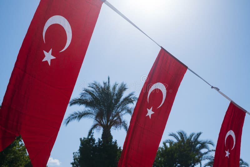 Red Turkey Flag. Decoration during Republic Day Stock Image - Image of ...