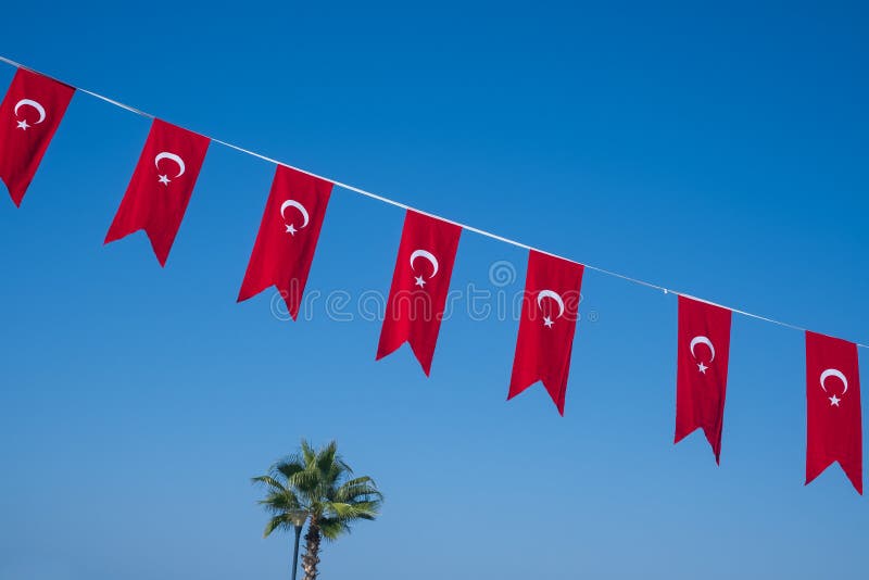 Red Turkey Flag. Decoration during Republic Day Stock Image - Image of ...