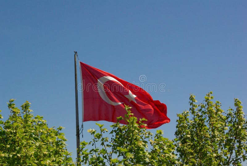 Red Turkish flag stock photo. Image of symbol, asia - 122910080