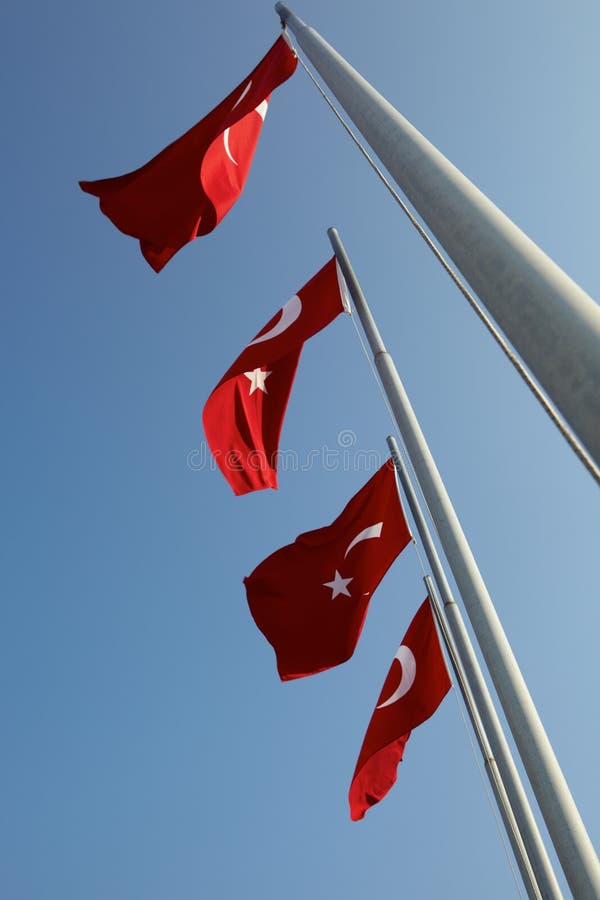 Red Turkish flags stock image. Image of symbol, sign - 12028427