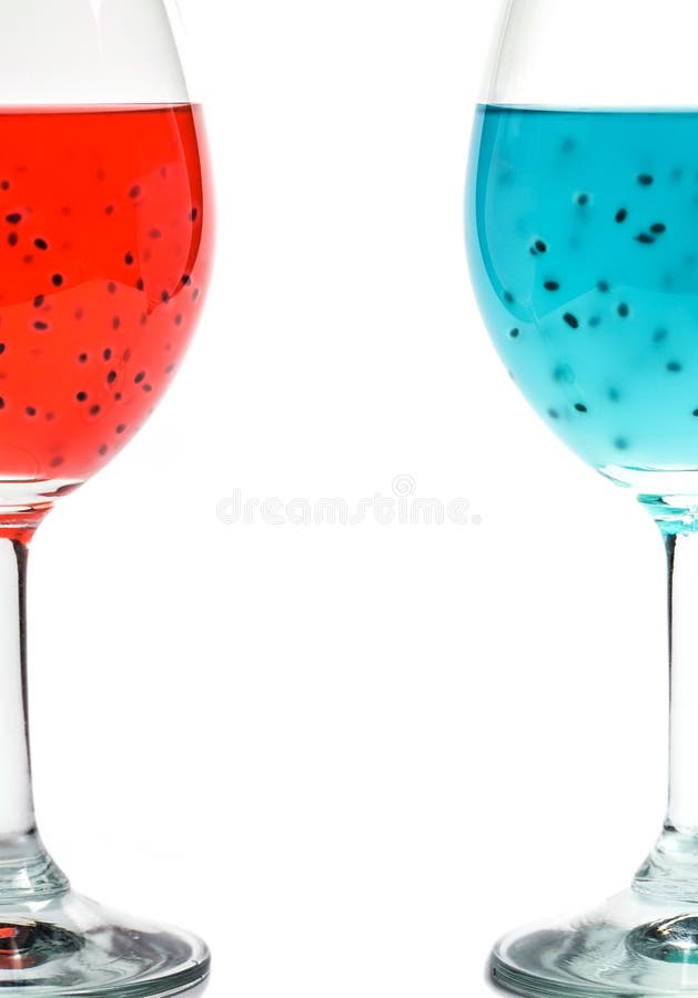 Red and Turquoise Cocktail with Grains on a White Stock Image - Image ...