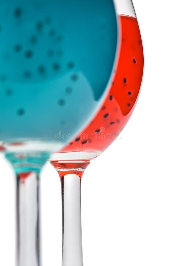 Red and Turquoise Cocktail with Grains on a White Stock Image - Image ...