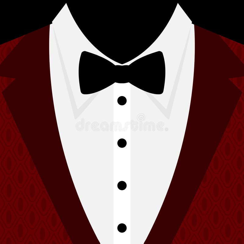 Red Tuxedo Suit with Tied Bow. Red Tuxedo with Geometric Pattern and ...