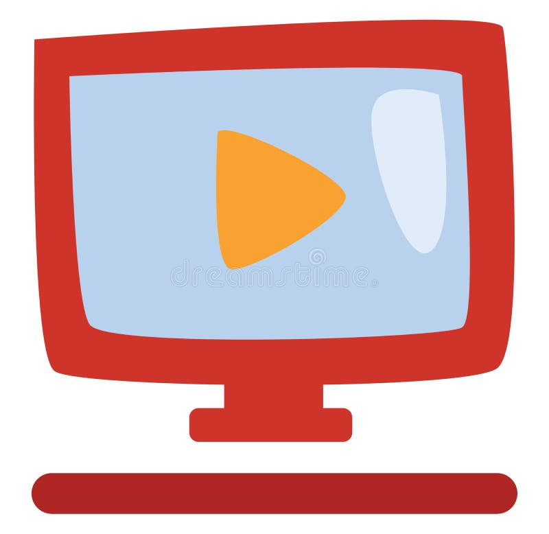 Red TV, icon stock vector. Illustration of streaming - 259400752