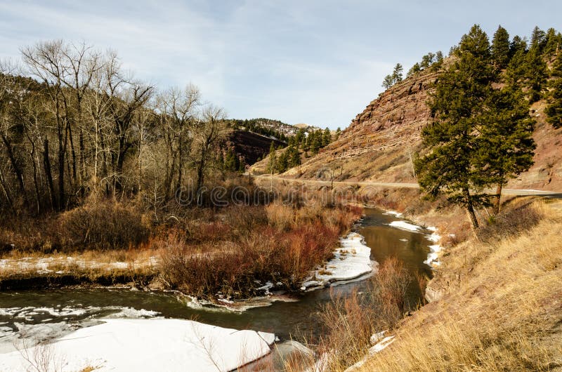 Red Twig Willows Along a Stream Stock Photo - Image of creek, colors ...