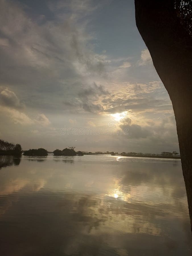 The Red Twilight in the Afternoon Creates Calm and Shade Stock Photo ...