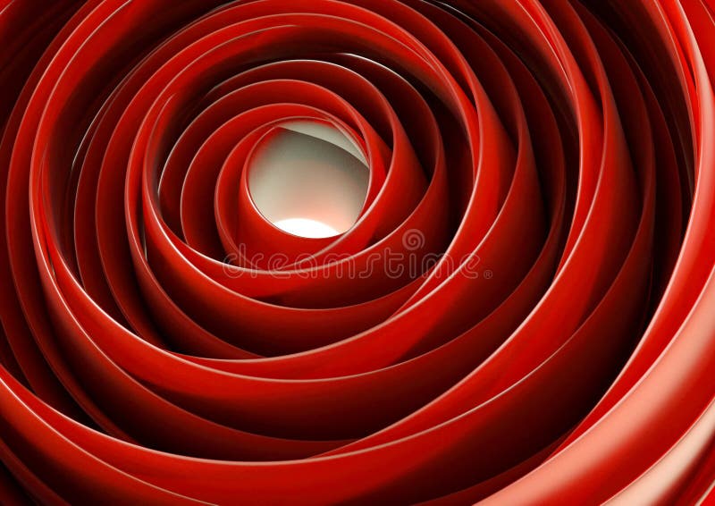 Red Twisted Rings in the Style of Abstraction 3d Render Stock ...