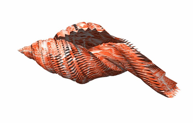 Red twisted sea shell stock illustration. Illustration of spirale ...