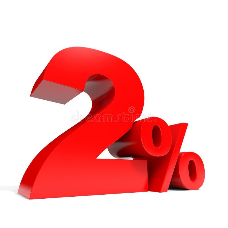 Red Two Percent Off. Discount 2 Stock Illustration - Illustration of ...