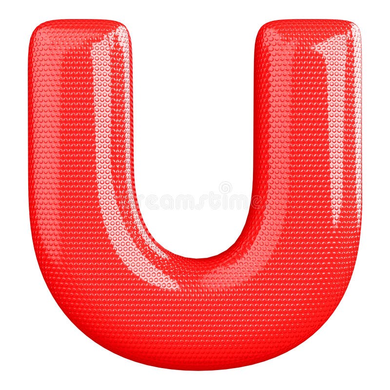 Red U Font 3D RenderWith White Background Design Stock Photo ...