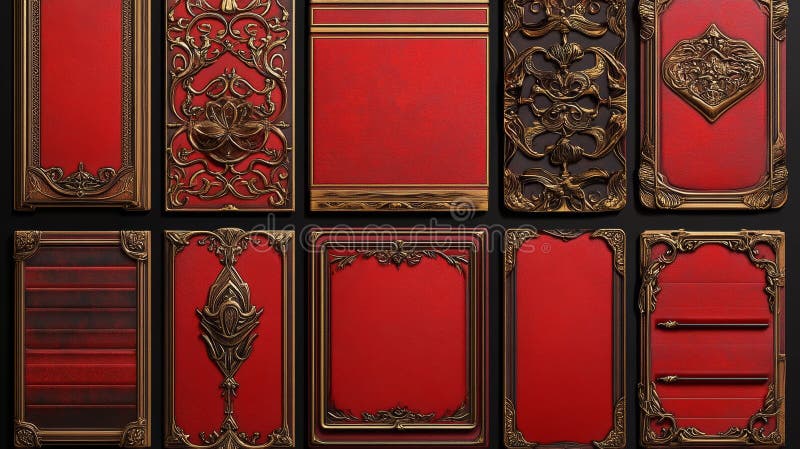 A Red UI Button Frame with a Modern Look for a Fantasy Game Banner ...