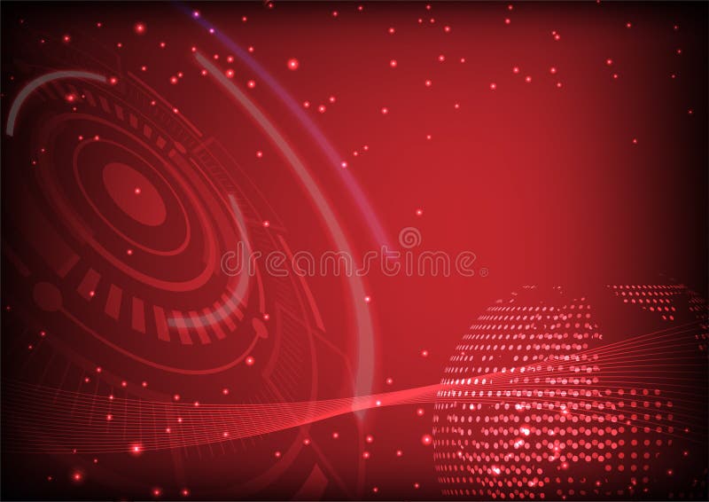 Red UI with Global Shape and Space Stock Vector - Illustration of ...