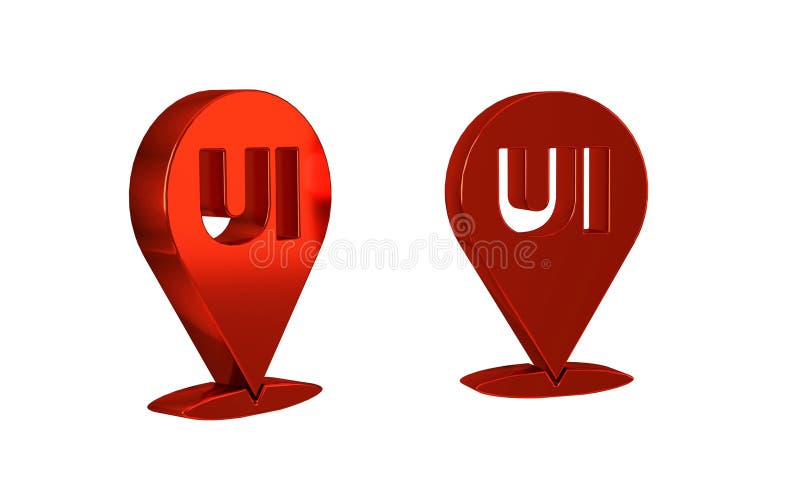 Red UI or UX Design Icon Isolated on Transparent Background. Stock ...