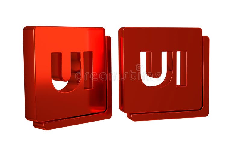 Red UI or UX Design Icon Isolated on Transparent Background. Stock ...