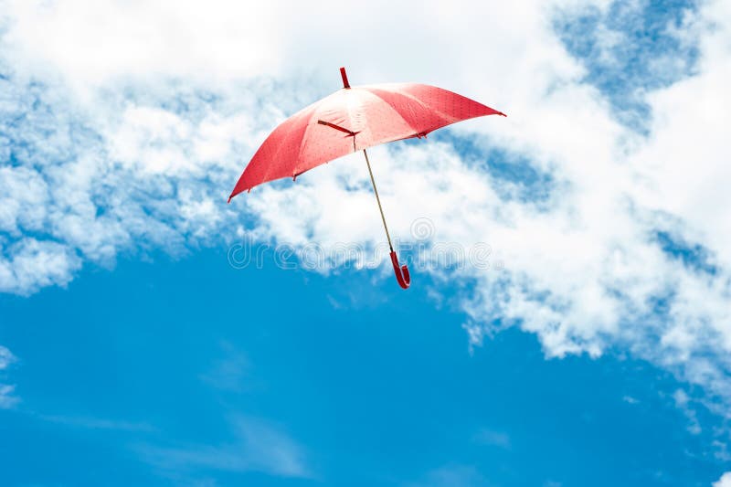 Red Umbrella with Blue Sky stock photo. Image of abstract - 46177160
