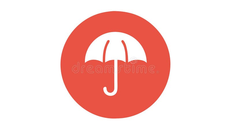 Red Umbrella Icon, Symbolizing Rain, Weather, and Protection , Vector ...