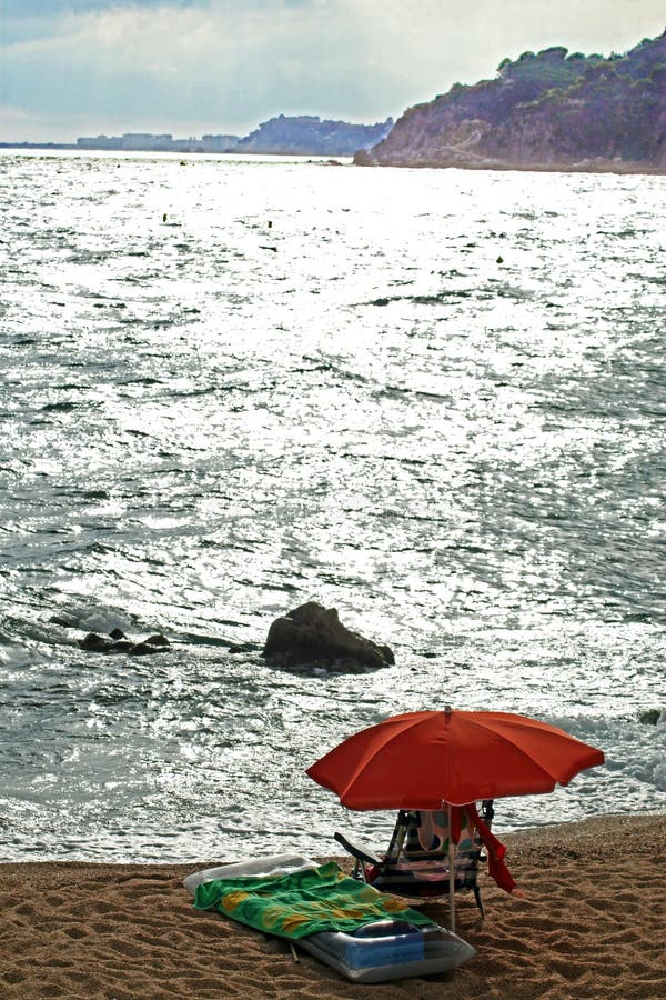 Parasol on a beach stock image. Image of scenic, panorama - 38970877