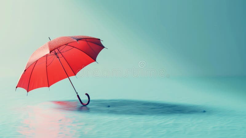 The Red Umbrella on Water.AI Generated Image Stock Image - Image of ...