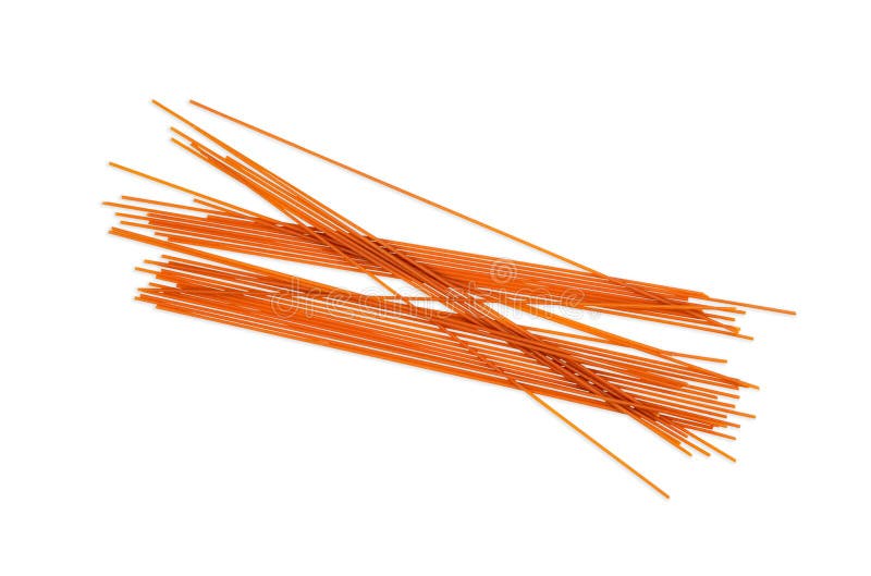 Red Uncooked Tomato Spaghetti Isolated on White Stock Photo - Image of ...