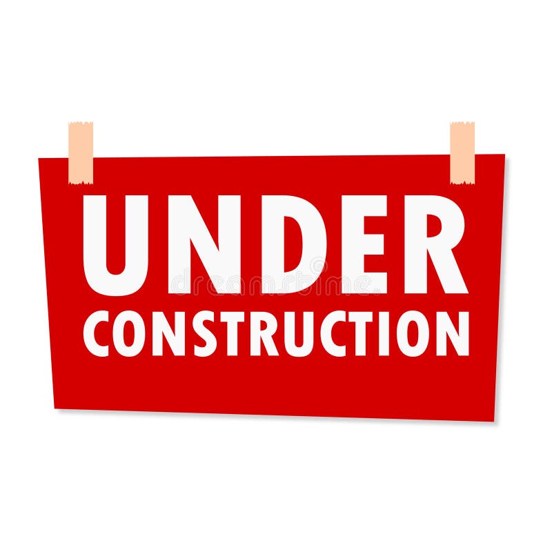 Red Under Construction Sign - Illustration Stock Illustration ...