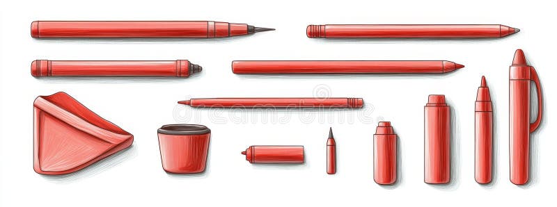 Red Underline Created with Crayon Brush Strokes, Emphasized by Chalk ...