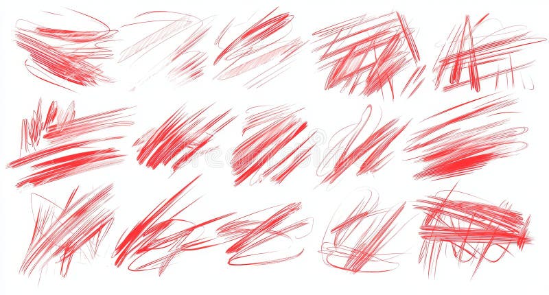 A Red Underline Made with a Brush Stroke. a Highlight Stroke Using a ...