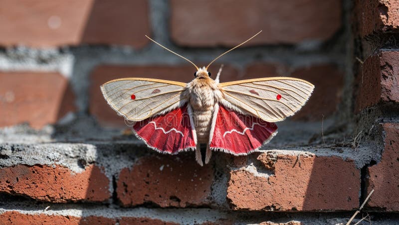 Red Underwing Moth Resting on Brick Wall in Shade Stock Illustration ...