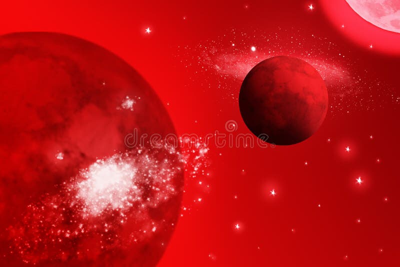 The Red Universe with Many Stars. Stock Illustration - Illustration of ...