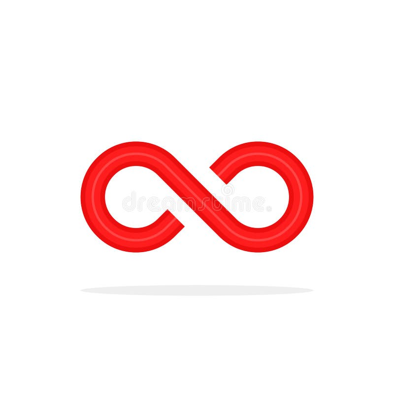 Red Unlimited Icon Like Infinity Logo Stock Vector - Illustration of ...