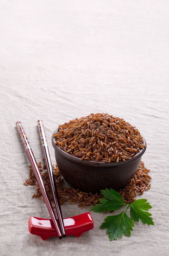 Red unpolished rice stock image. Image of ingredient - 153446039