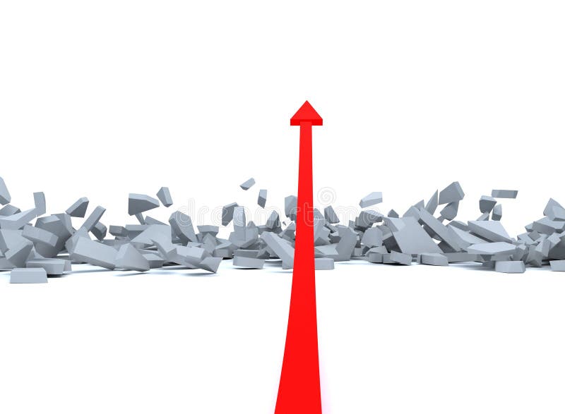 Red up arrow break floor stock illustration. Illustration of grow ...