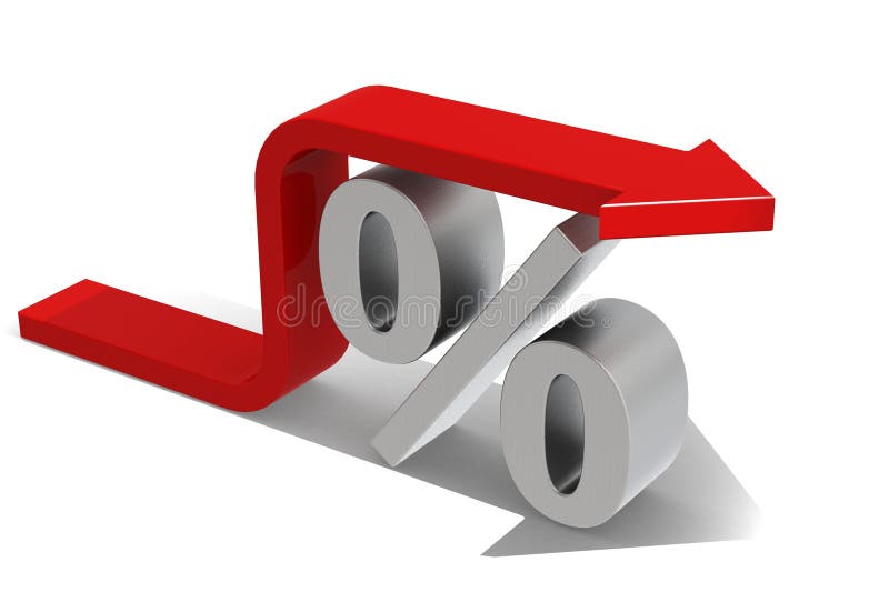 Red Up Arrow with Percent Sign Isolated Stock Illustration ...