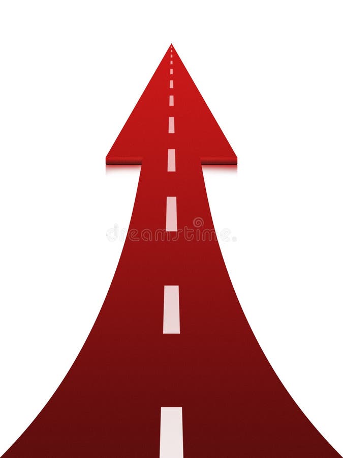 Red Up Arrow on White Background Stock Illustration - Illustration of ...