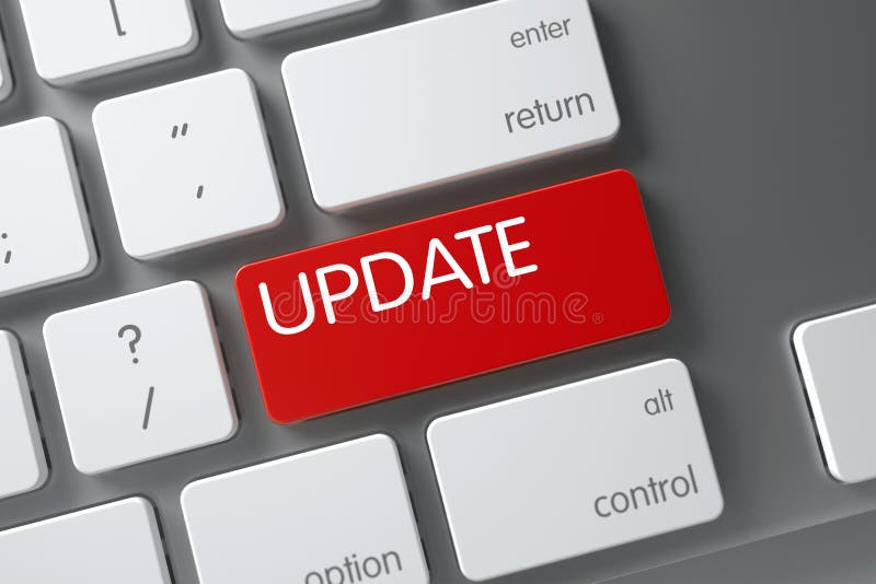 Red Update Key on Keyboard. 3D. Stock Image - Image of update, laptop ...