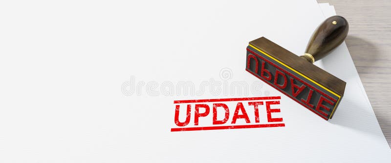 Red Update Stamp on White Paper Background Stock Illustration ...