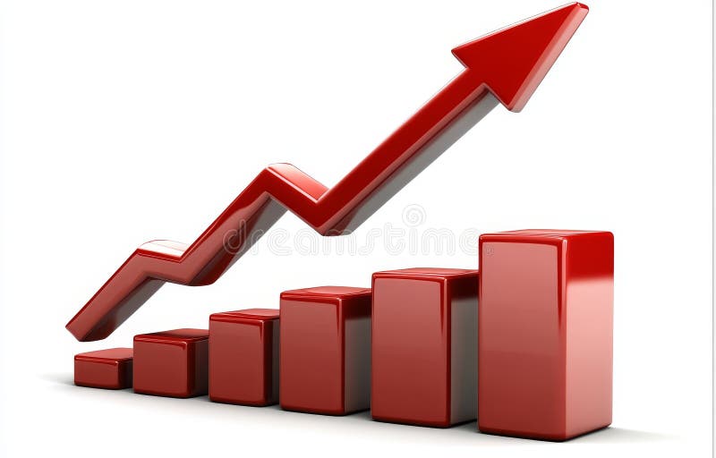 A Red Upward Arrow Graph Indicating an Increasing Trend, Excluded Stock ...