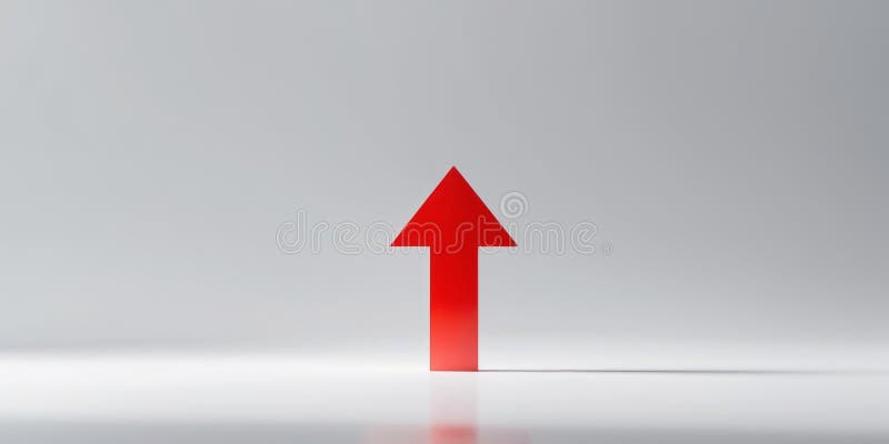 Red Upward Arrow Symbolizing Growth and Progress Stock Image - Image of ...