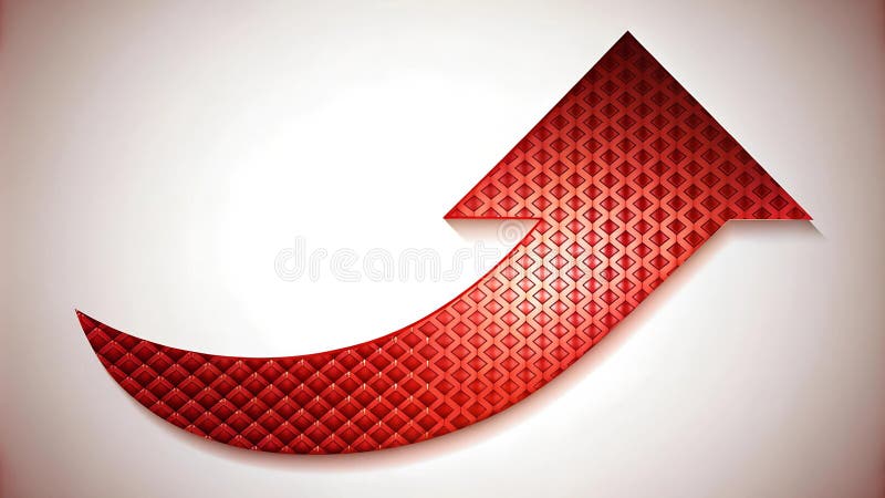 A Red Upward Curved Arrow with Geometric Patterns for Dynamic Visuals AI Generated Stock ...
