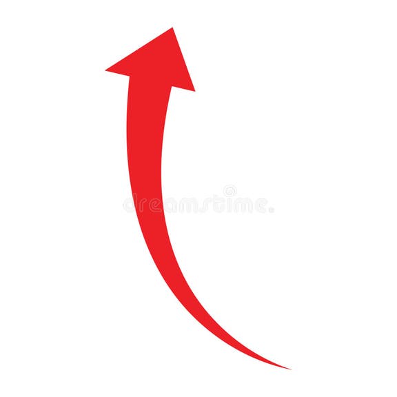 Red Upward Curving Arrow Graphic for Presentations Vector Stock Vector ...