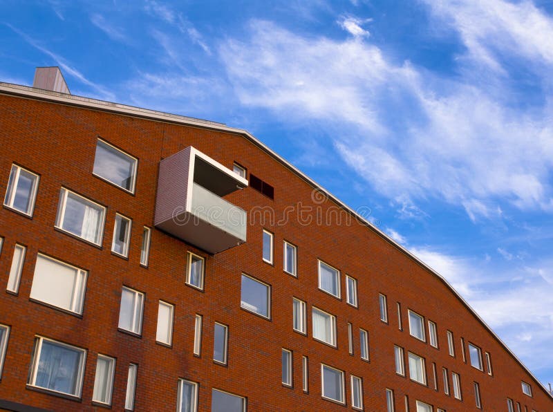 Red urban building stock image. Image of real, construction - 25993187