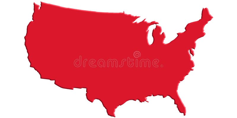Red US map stock illustration. Illustration of figure - 81644548