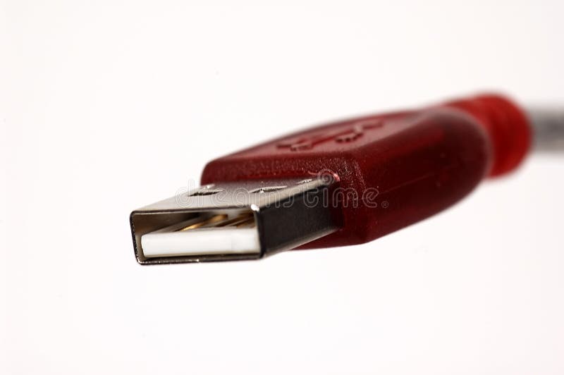 Red USB Cable stock image. Image of highspeed, serial, communications ...