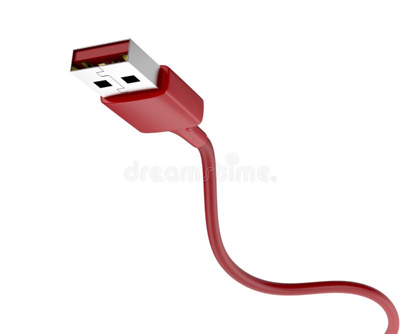 Red usb cable stock illustration. Illustration of cable - 75445268