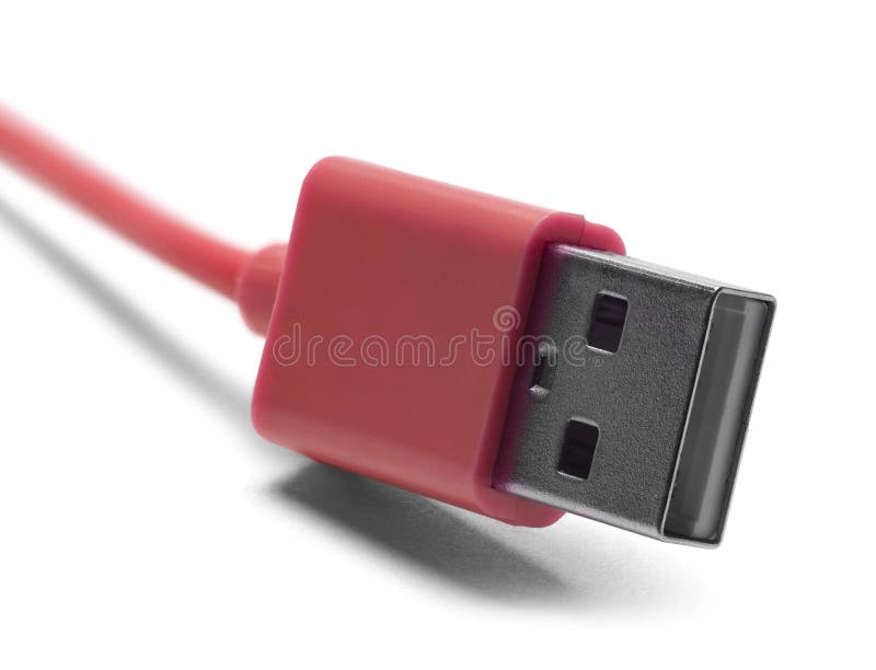 Red USB Cable stock photo. Image of plug, color, equipment - 59439476