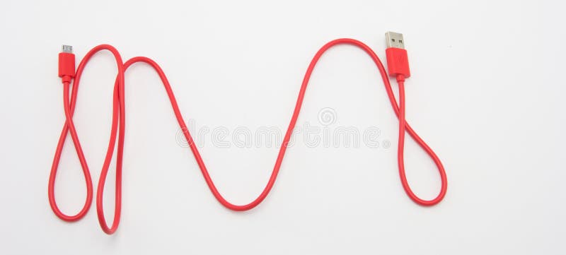 Red USB Cable Plug stock photo. Image of cable, network - 64437520