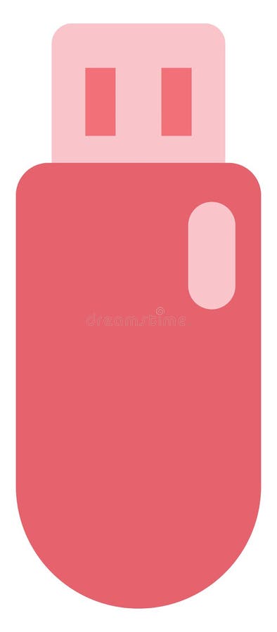 Red USb drive, icon stock vector. Illustration of sign - 260374106