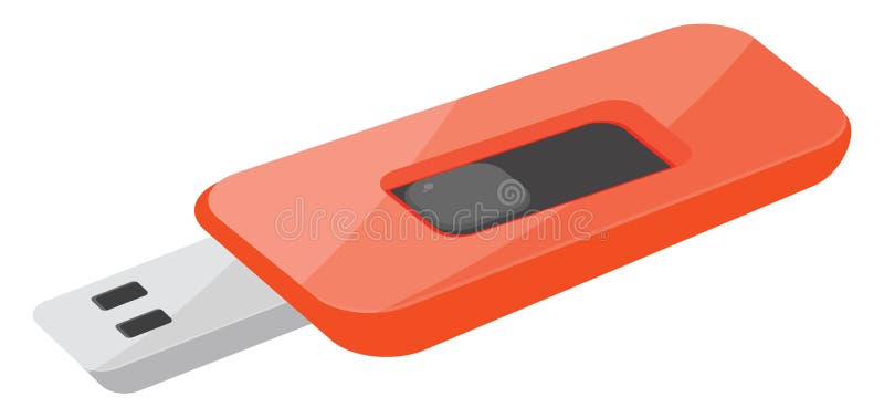 Red USB Drive, icon stock vector. Illustration of data - 262388319