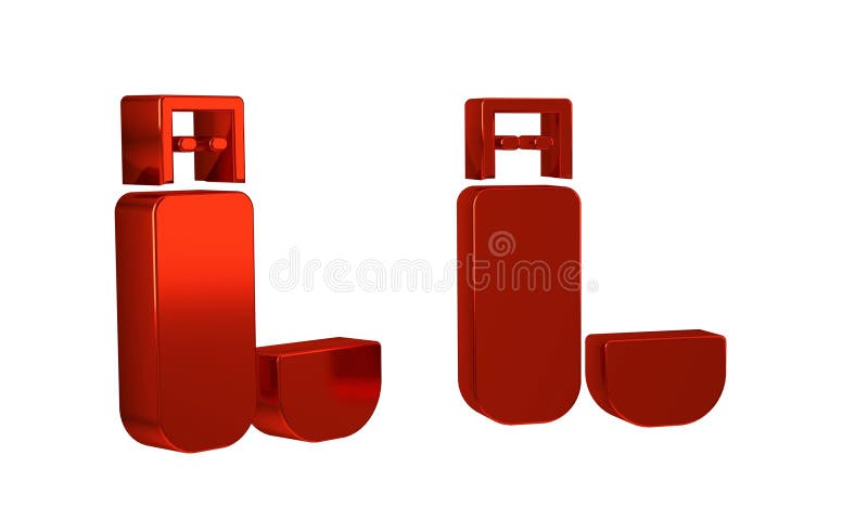 Red USB Flash Drive Icon Isolated on Transparent Background. Stock ...