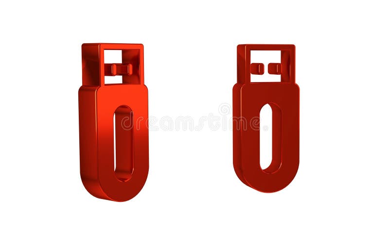 Red USB Flash Drive Icon Isolated on Transparent Background. Stock ...