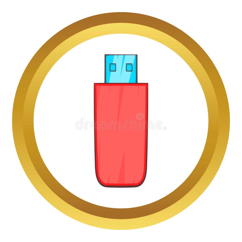 Red USB Flash Drive Vector Icon Stock Vector - Illustration of plug ...